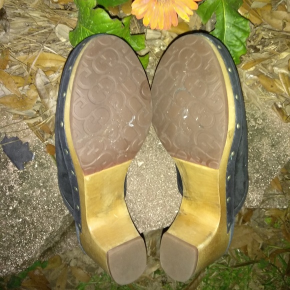 UGG | Shoes | Ugg Australia Abbie Black Suede Clog | Poshmark